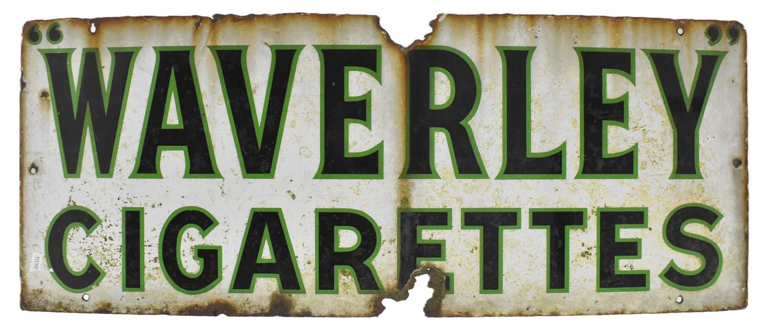 Lot 15 - WAVERLEY CIGARETTES - ENAMEL ADVERTISING SIGN