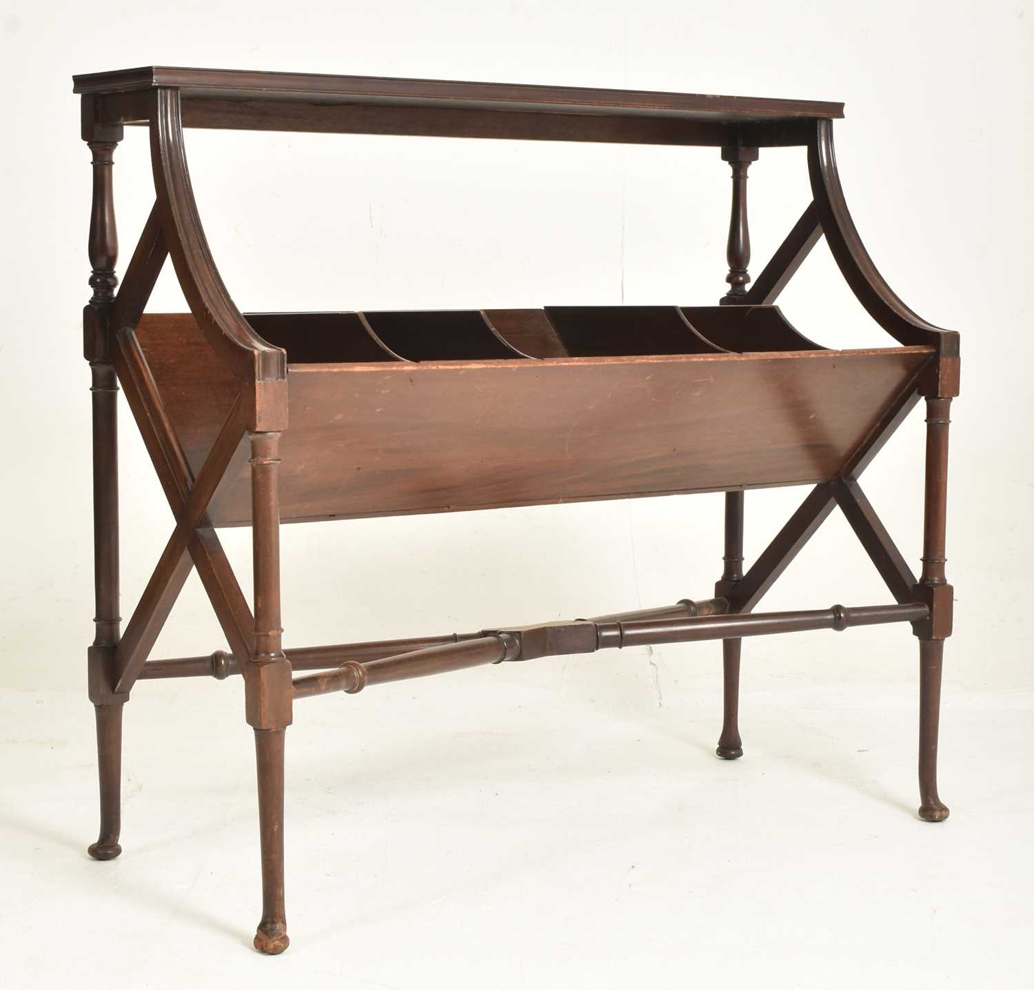 Lot 312 - EDWARDIAN SOLID MAHOGANY BOOK TROUGH STAND
