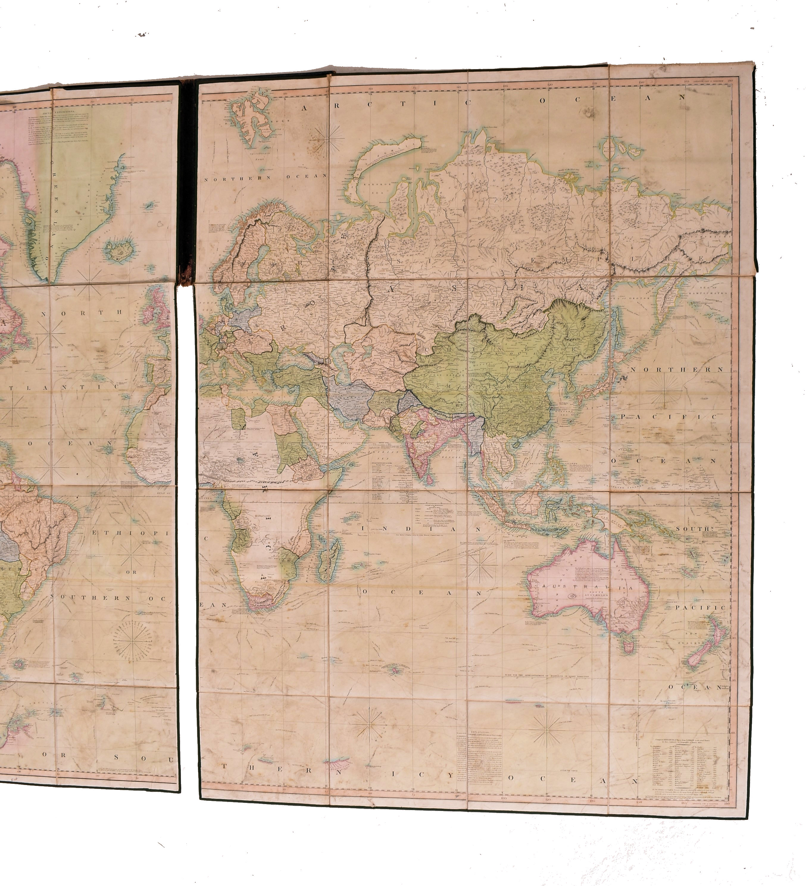 Lot 305 - WORLD MAP. 1845 A NEW CHART OF THE WORLD BY