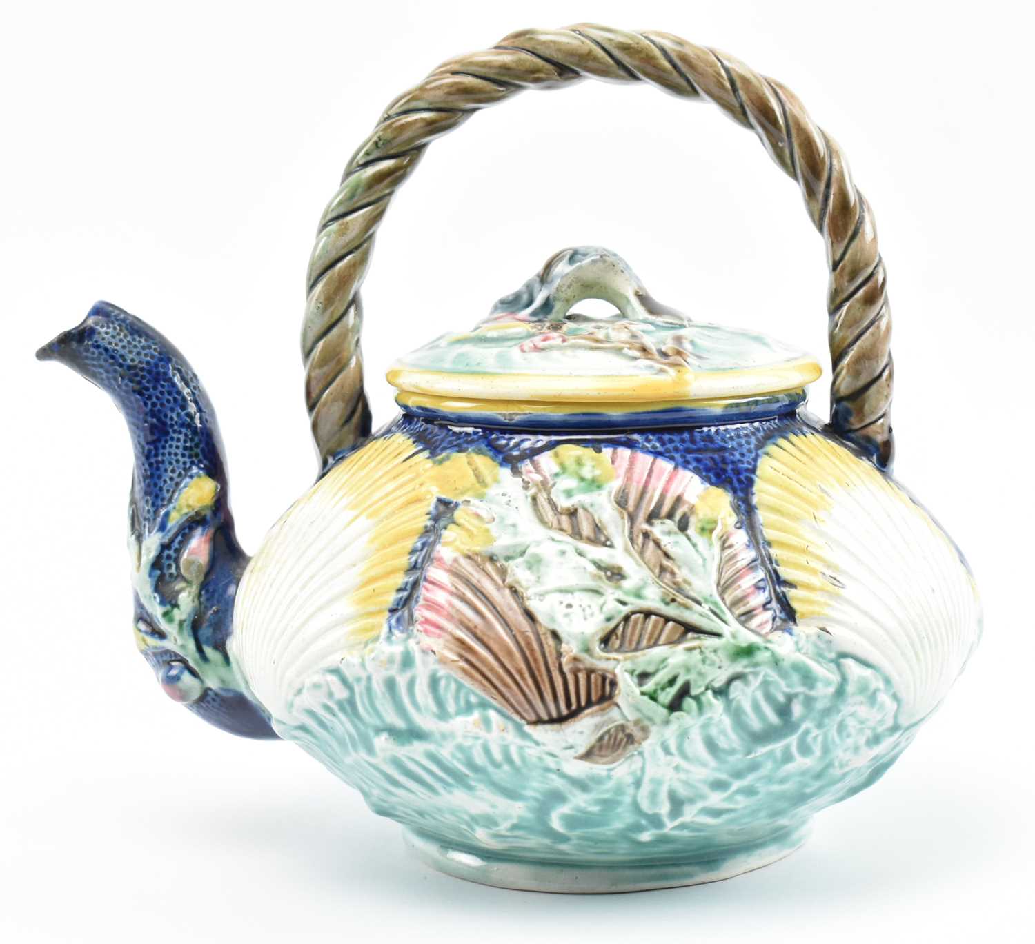 Lot 94 - LATE 19TH CENTURY MAJOLICA GLAZED CERAMIC SEA