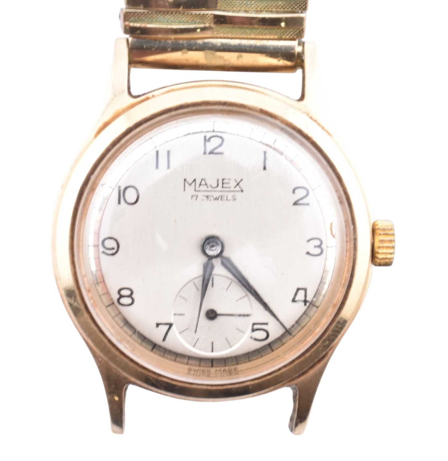 Lot 355 - HALLMARKED 9CT GOLD MAJEX WRISTWATCH