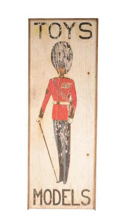 Lot 1 - TOYS - VINTAGE WOODEN SHOP ADVERTISING SIGN