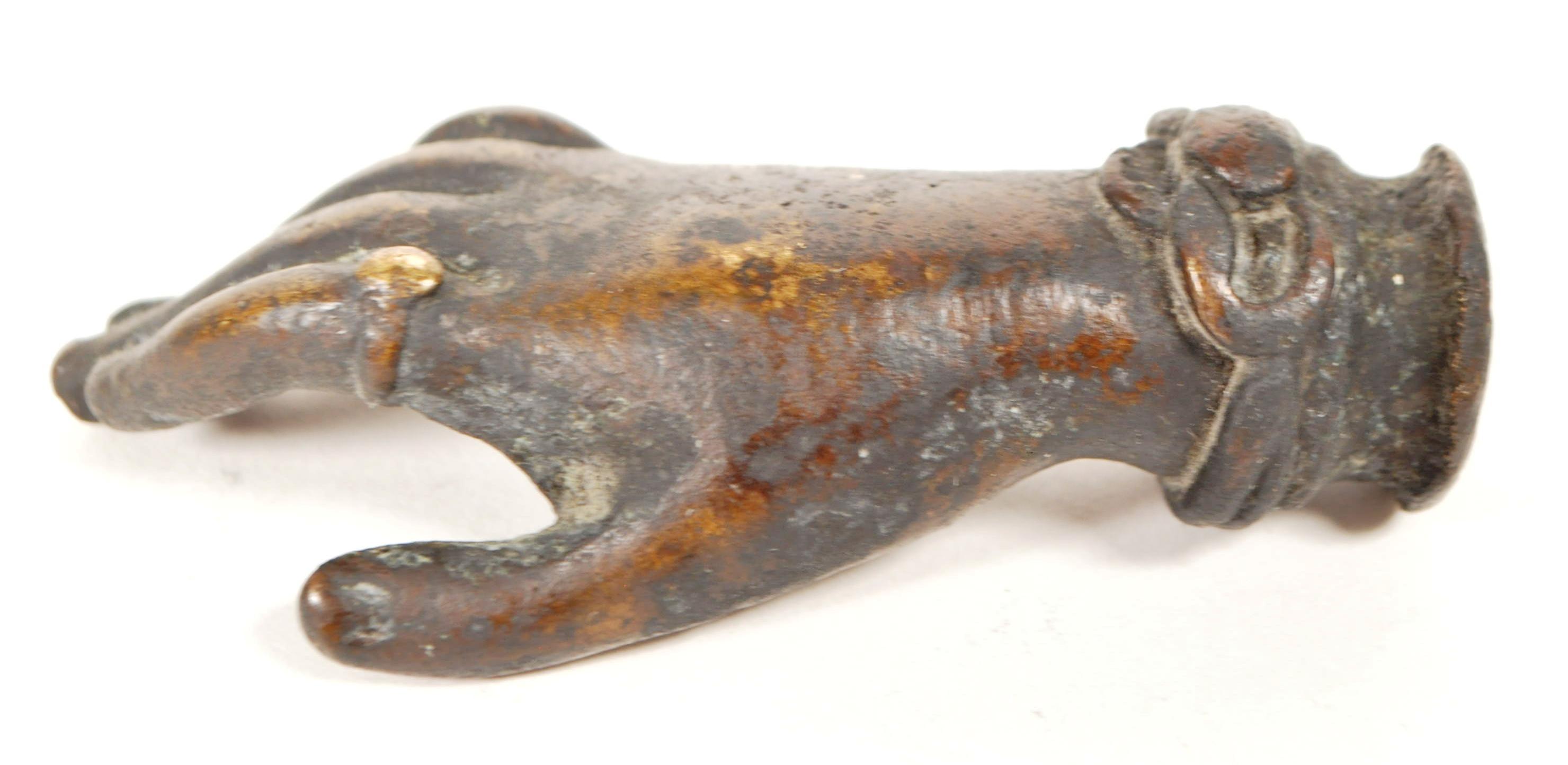 Lot 375 - 19TH CENTURY VICTORIAN BRONZE HAND