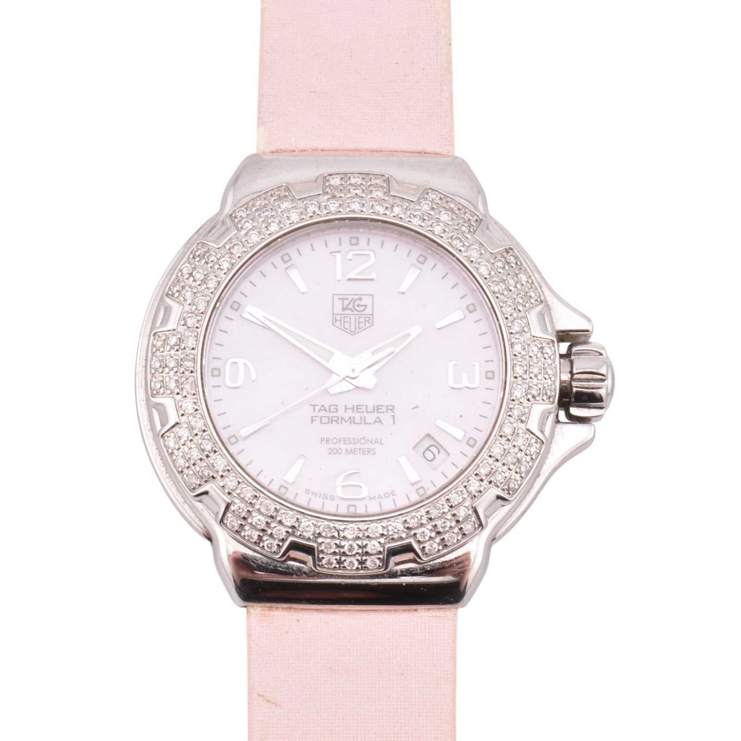 Lot 51 - PINK TAG HEUR FORMULA 1 DIAMOND SET