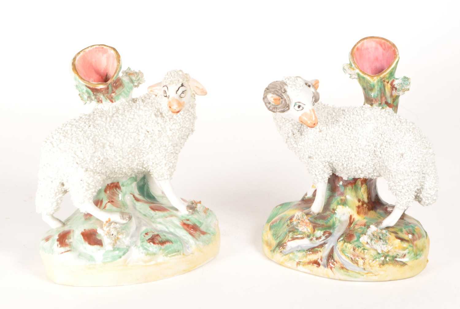 Lot 129 - PAIR OF STAFFORDSHIRE 19TH CENTURY PORCELAIN
