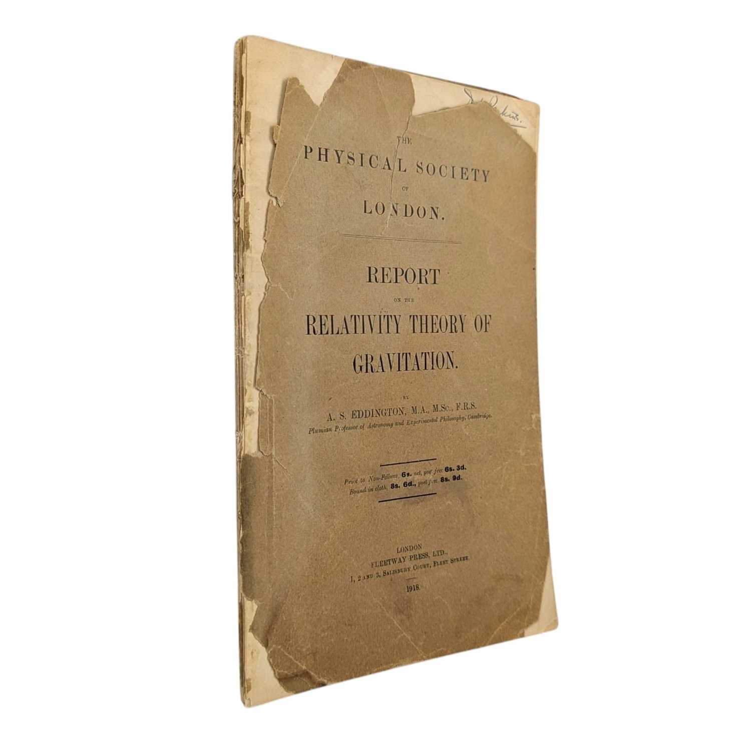 Lot 25 - [EINSTEIN, ALBERT]. 1918 REPORT ON THE