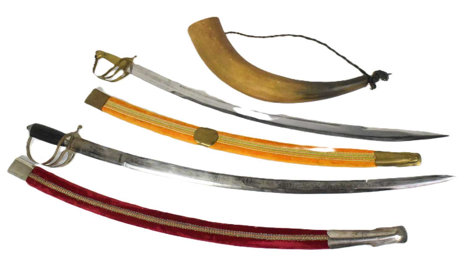 Lot 323 - TWO VINTAGE INDIAN CAVALRY SWORDS TOGETHER